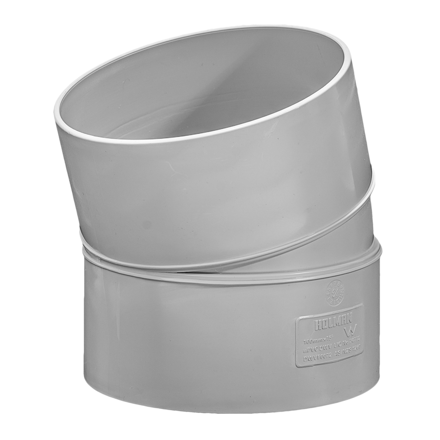 DWV Plain Bend FF 15° 150mm - Pipe Online - Retic Fittings , Plumbing ...