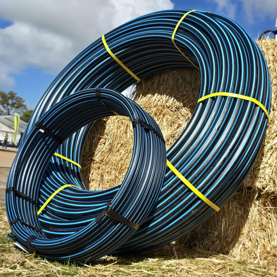 Poly Pipe Metric (blue line) 25 mm PN 12.5, SDR 13.6 PE 100, 50 Metre ...