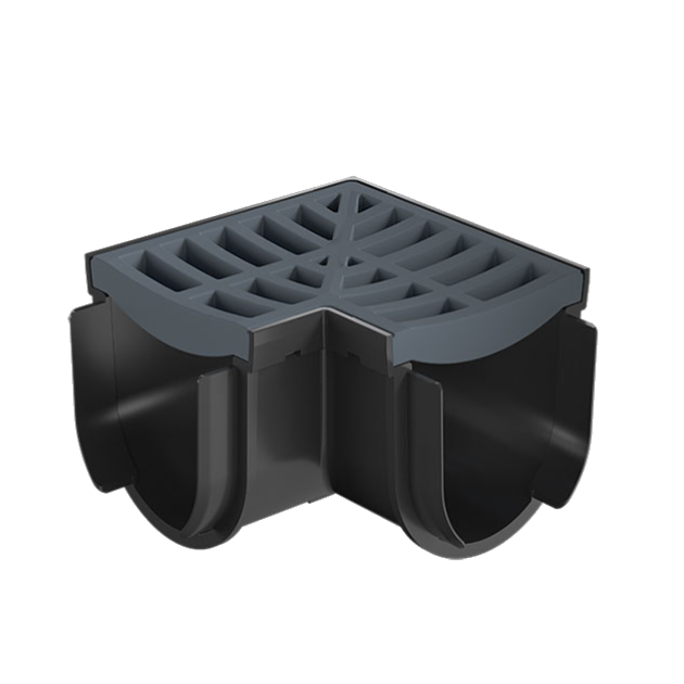 Reln Storm Drain Corner 90° with Grate Plastic Grey - Pipe Online ...